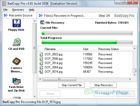 BadCopy Pro screenshot and download at SnapFiles.com